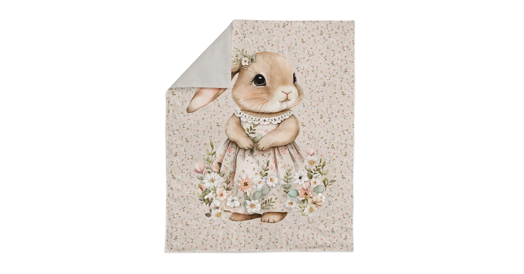 Prémium pamutvászon panel 75x100 cm, Édes nyuszik, nyuszilány